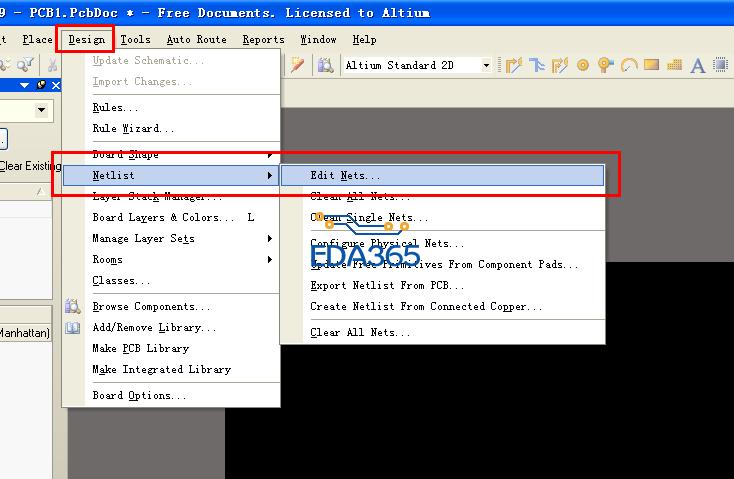 AD6的PCB中怎样手动添加原来没有的网络线 - 微波EDA网