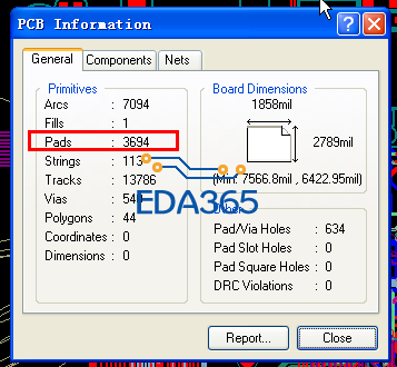 PROTEL 板上看PIN数 - 微波EDA网
