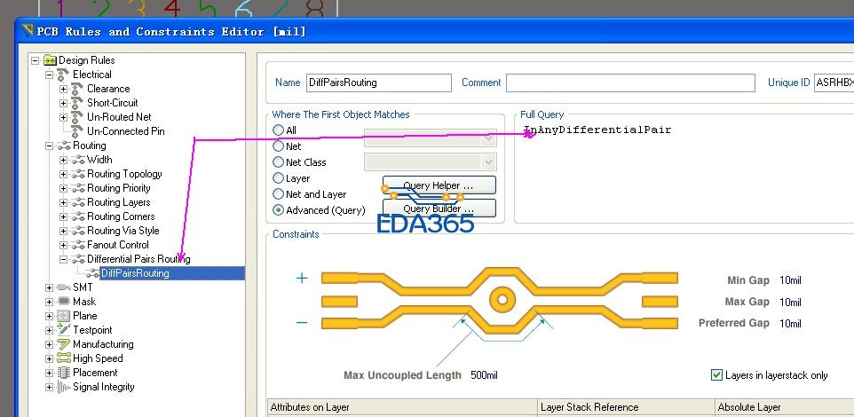 差分线宽规则设置无效 - 微波EDA网