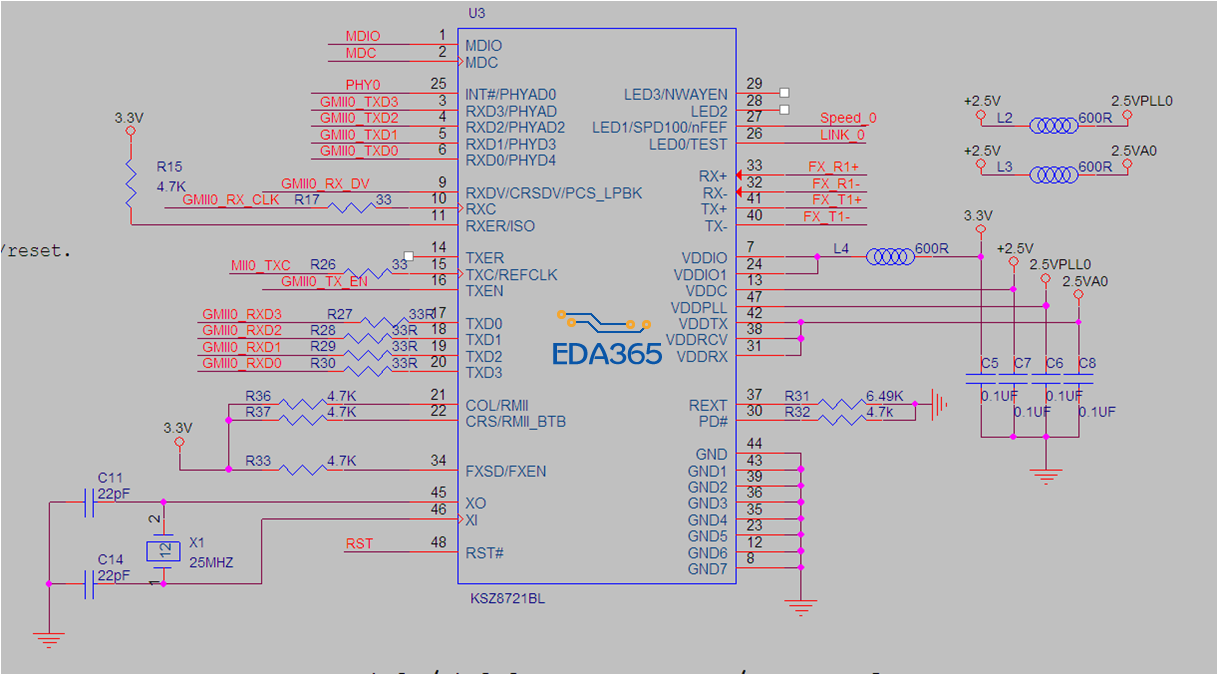 紧急求助！有谁用过MICREL KSZ8721 这颗PHY，附原理图！ - 微波EDA网