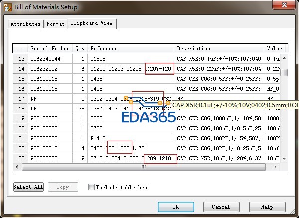 Pads 在Report BOM的时候，相邻位号会合在一起显示，请问如何设置单独分开？ - 微波EDA网