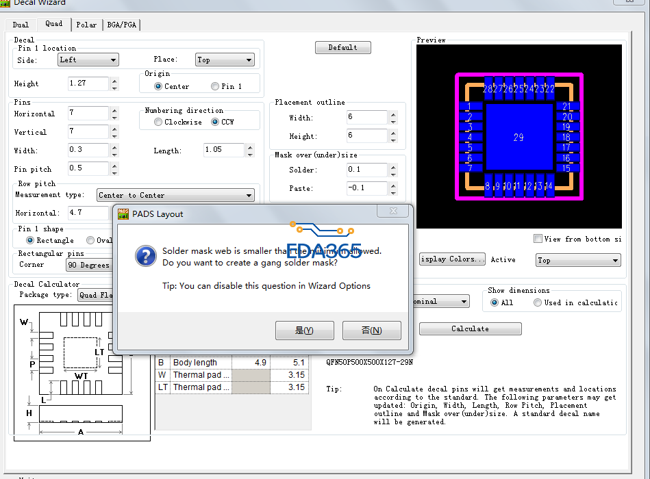 solder mask web is small than 最小设置？这个应该没问题吧，上图，大神帮看看 - 微波EDA网