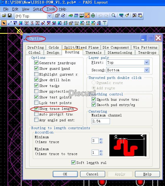 pads 9.5 router 显示布线长度的问题 - 微波EDA网