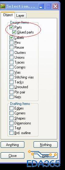 PADS 9.3 Layout 中，元件Glued后，如何撤销 - 微波EDA网