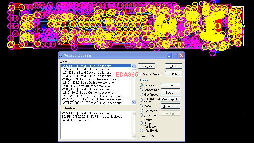 pads2007检查错误时，怎么会出现一大片呢？请各位帮忙分析一下。 - 微波EDA网