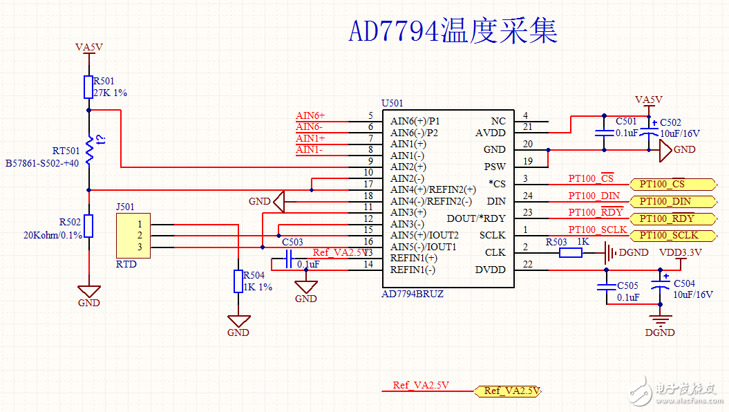 AD7794设计的温度采集电路，AD自身恒流源烧坏。 - 3721研发网