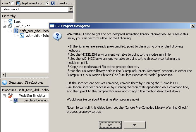在ISE里调用MODELSIM怎么总是出现警告 - 微波EDA网