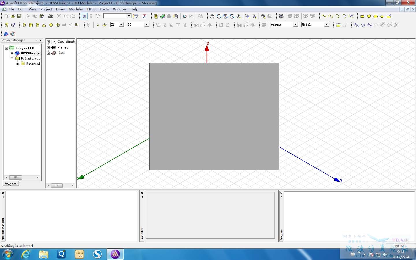 求助：在HFSS13建模窗口框选模型，方框成灰色或者黑色？ - 微波EDA网